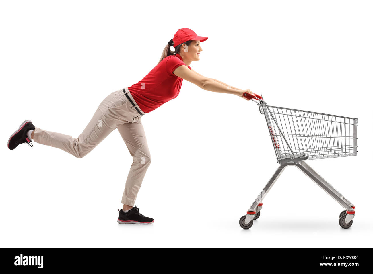 Pushing shopping cart trolley hi-res stock photography and images - Alamy
