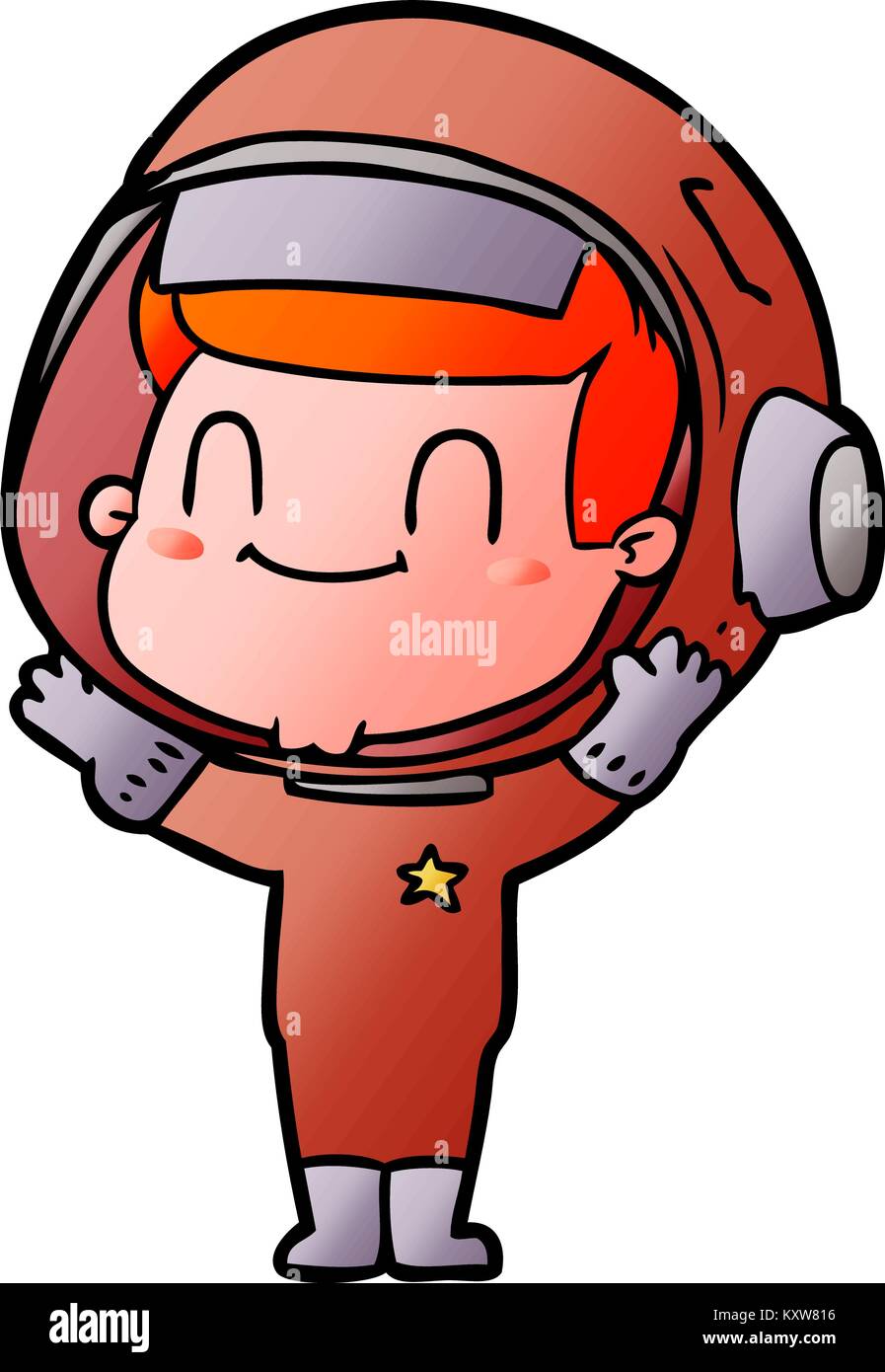 happy cartoon astronaut man Stock Vector Image & Art - Alamy