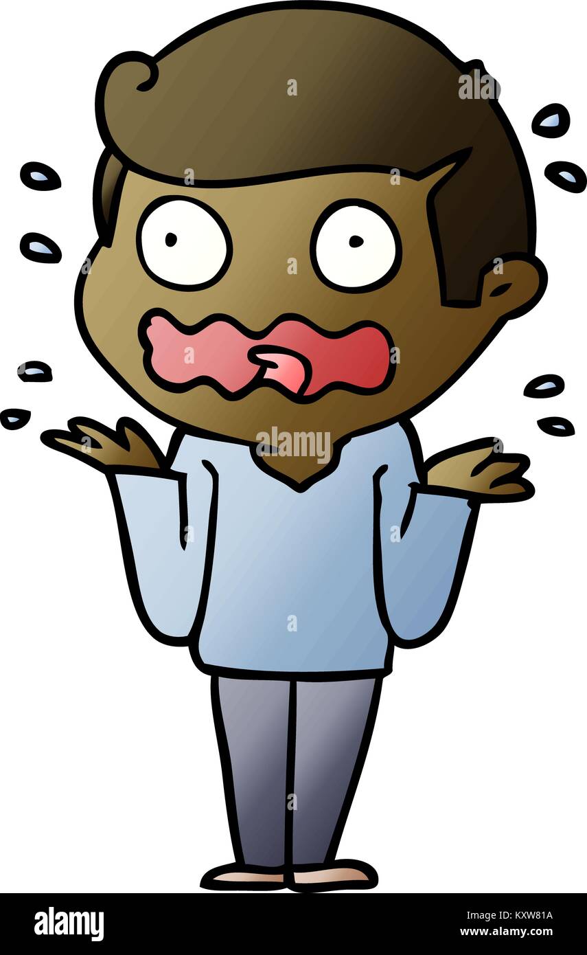 cartoon man totally stressed out Stock Vector Image & Art - Alamy