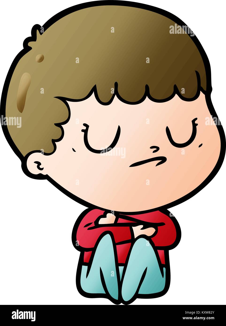 cartoon grumpy boy Stock Vector Image & Art - Alamy