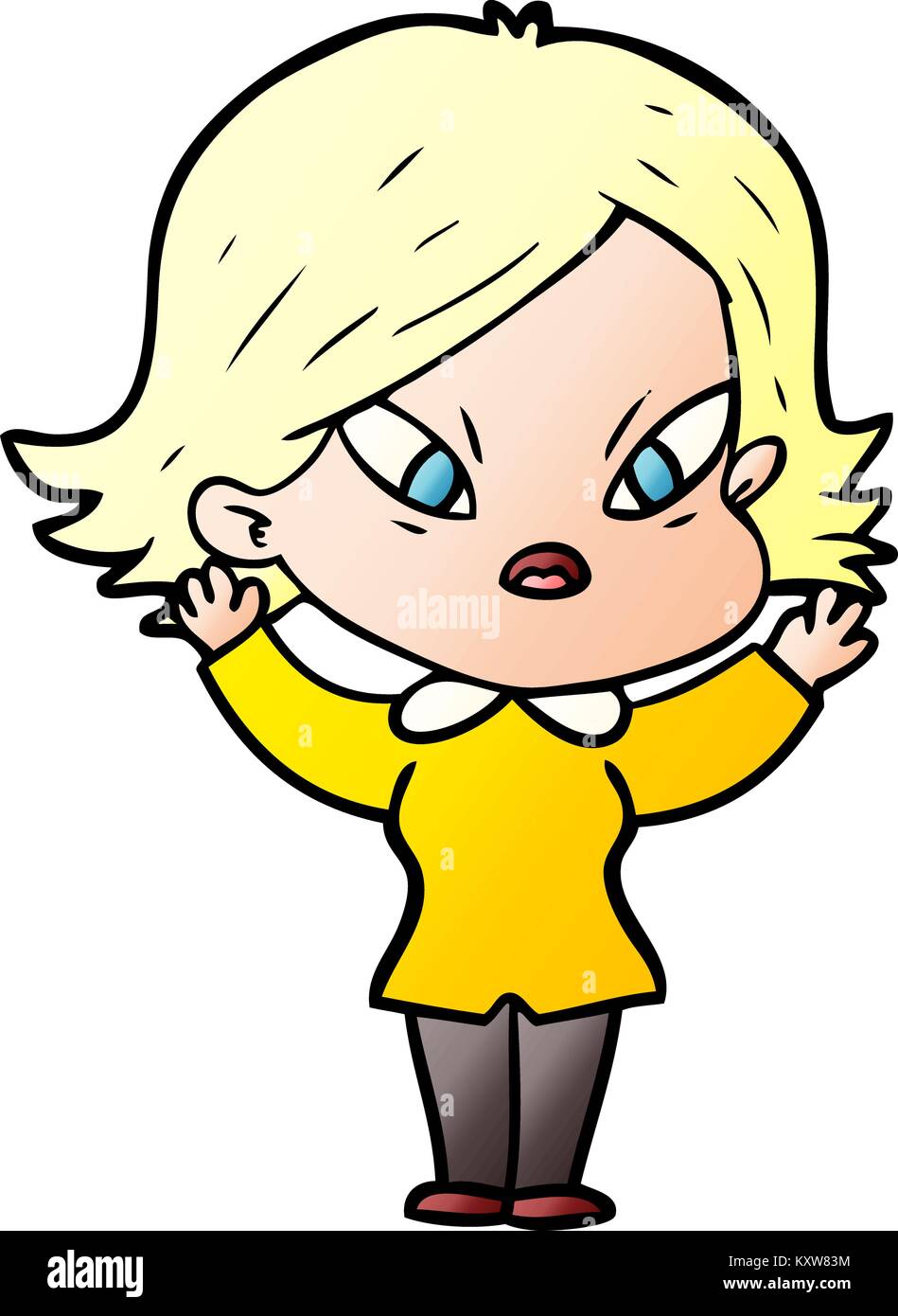 cartoon stressed woman Stock Vector Image & Art - Alamy