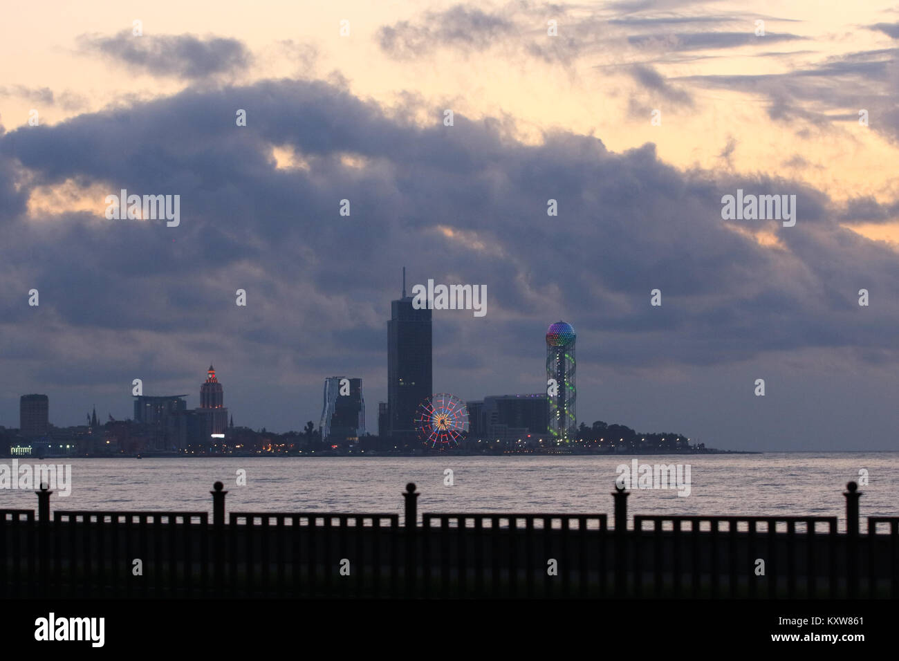 Batumi city skyline, Georgia, a famous resort town on Black Sea coast ...