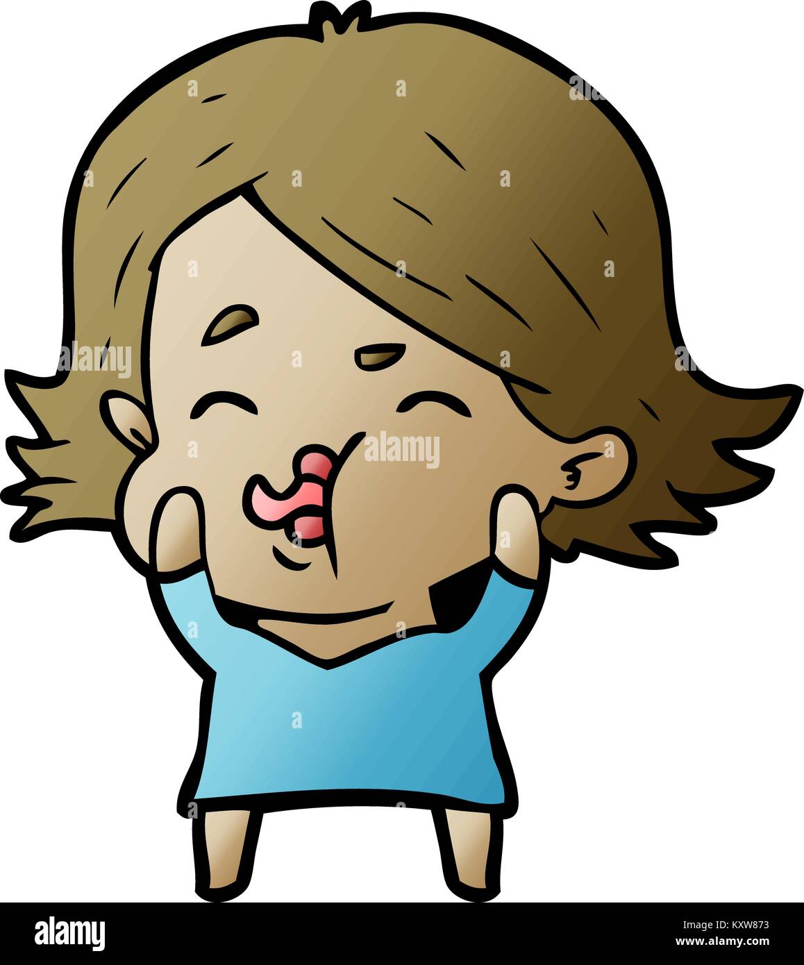 cartoon girl pulling face Stock Vector Image & Art - Alamy