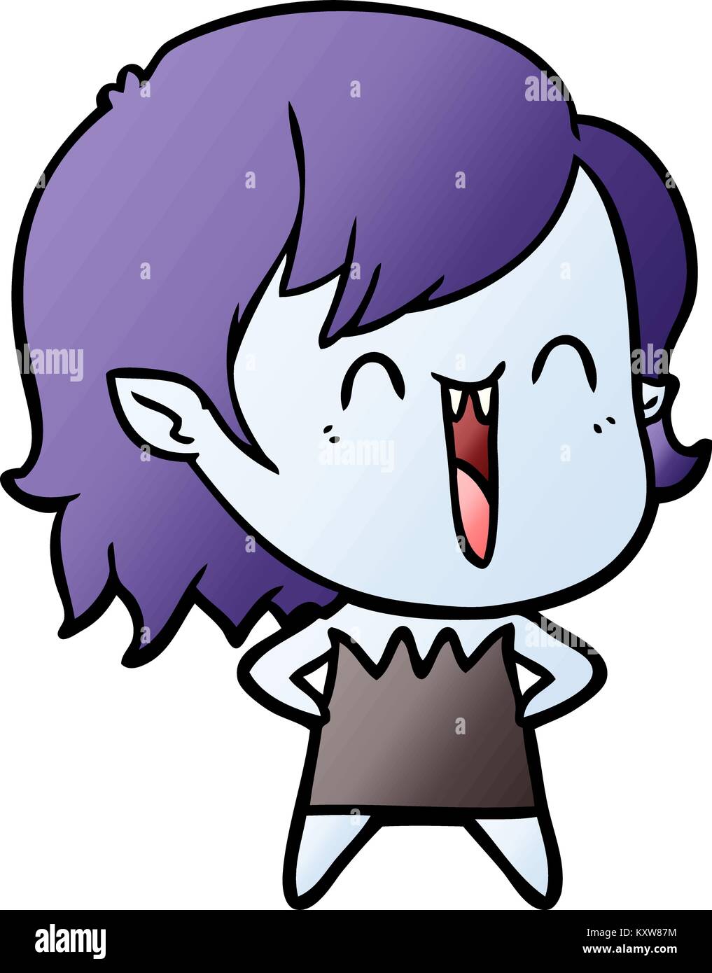 cute cartoon happy vampire girl Stock Vector Image & Art - Alamy