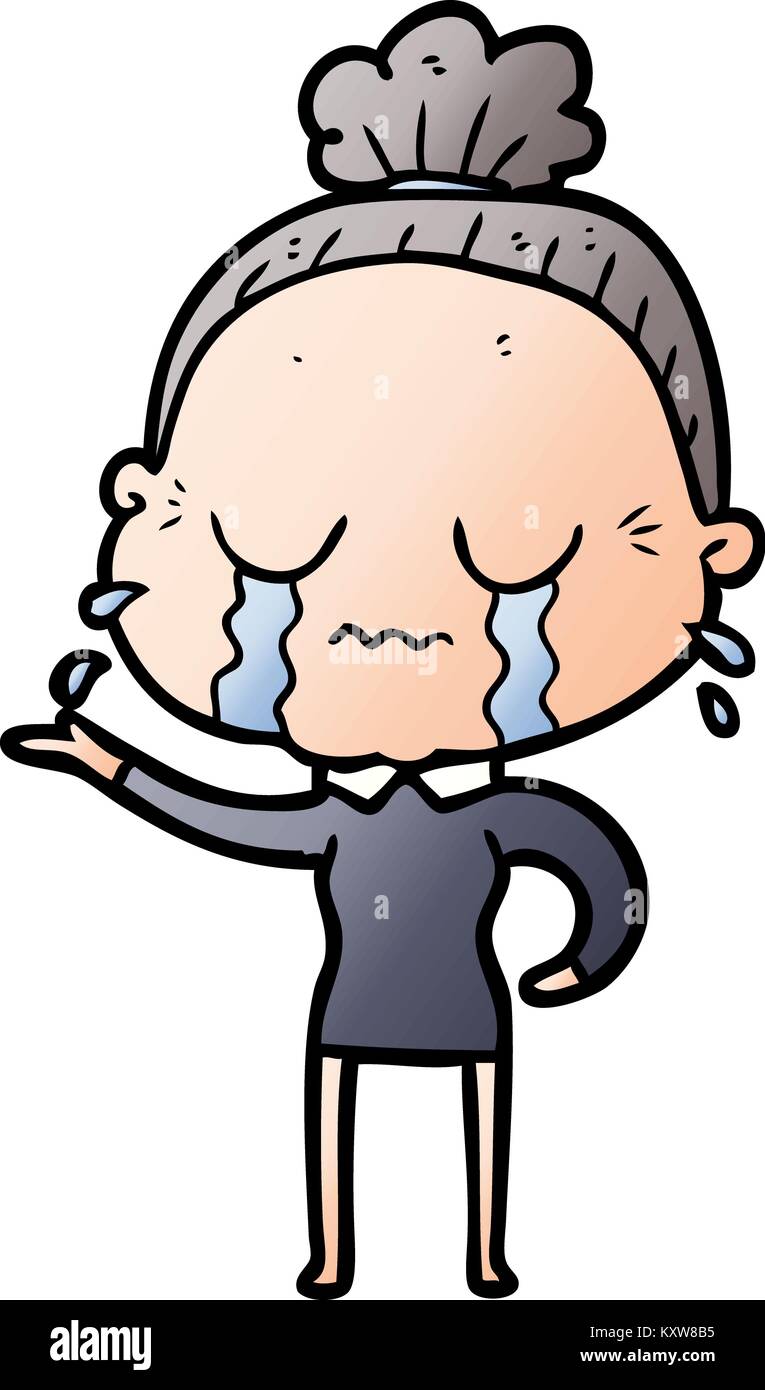 cartoon crying old lady Stock Vector Image & Art - Alamy