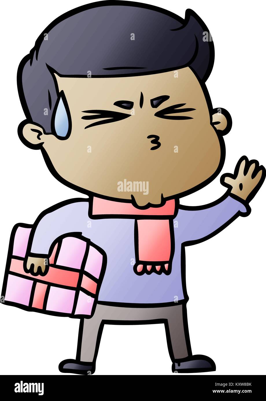 cartoon man sweating Stock Vector Image & Art - Alamy
