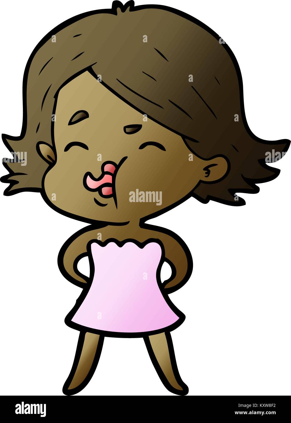 cartoon girl pulling face Stock Vector Image & Art - Alamy