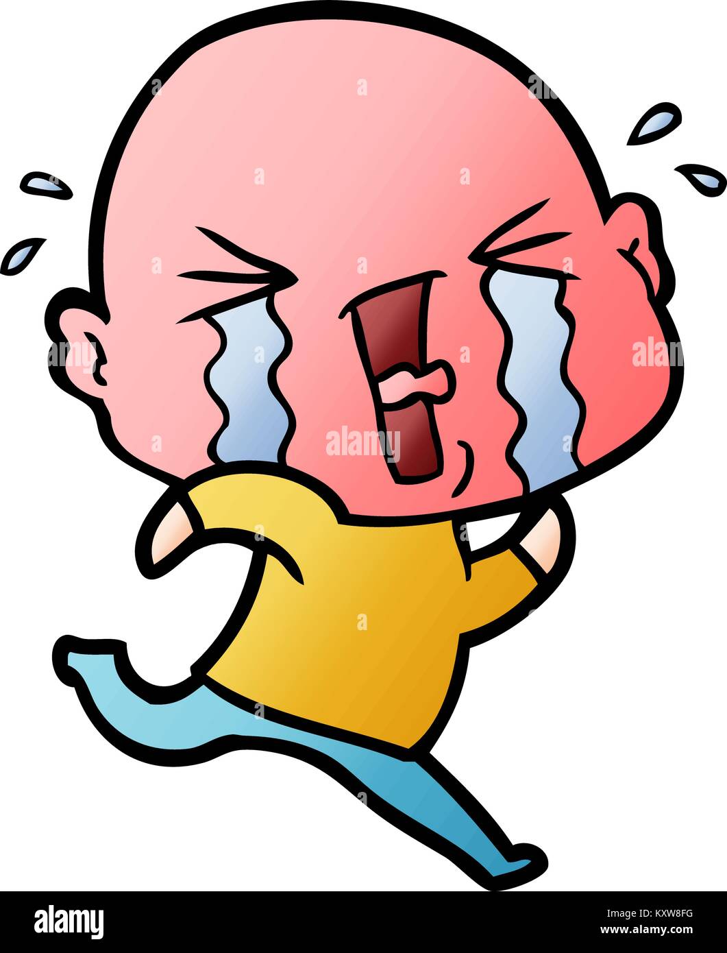 cartoon crying bald man Stock Vector Image & Art - Alamy