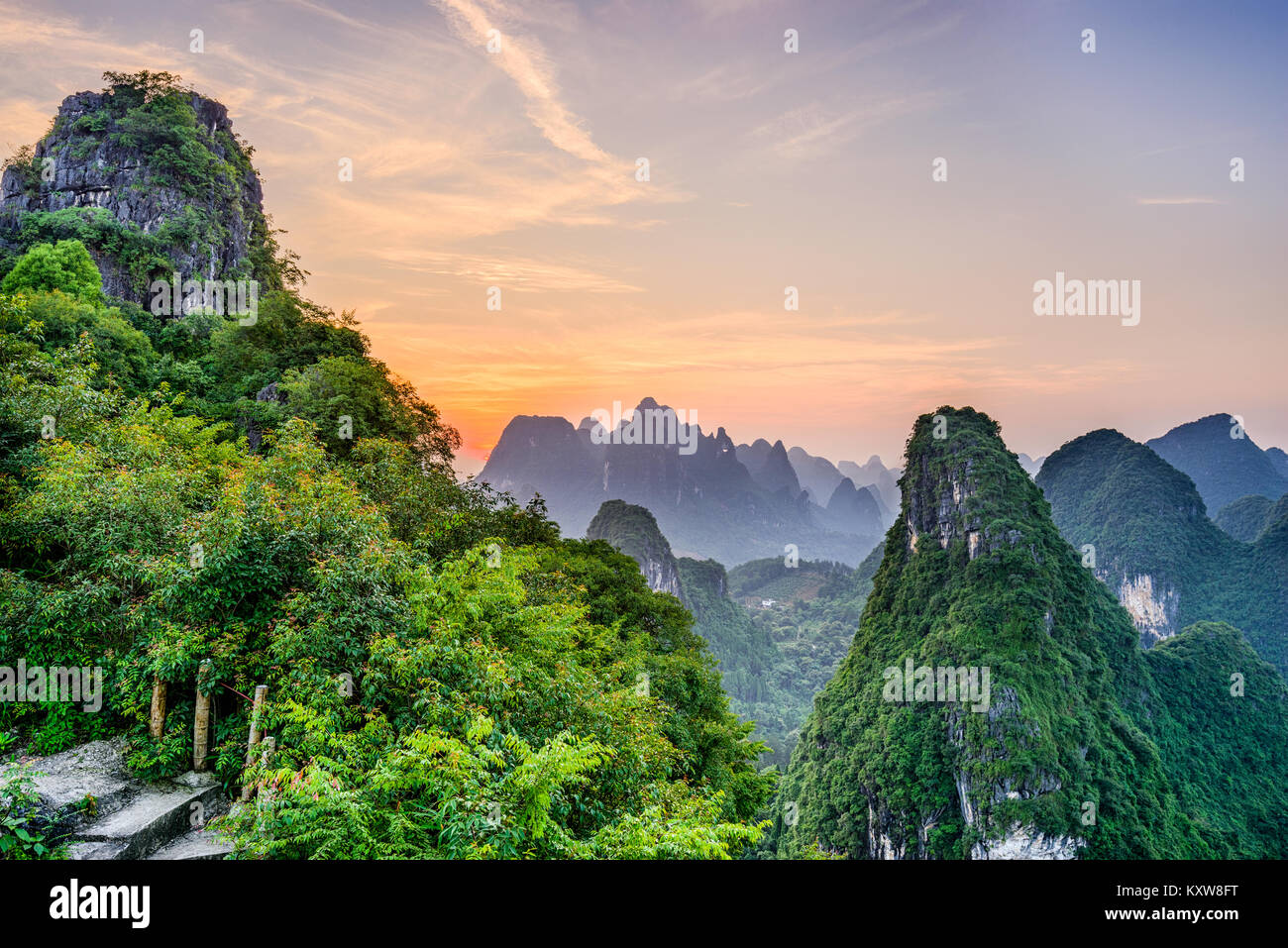 Guilin, Guangxi, China karst mountains Stock Photo - Alamy