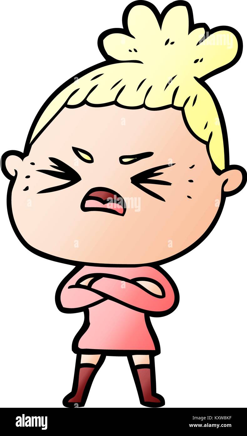 cartoon angry woman Stock Vector Image & Art - Alamy