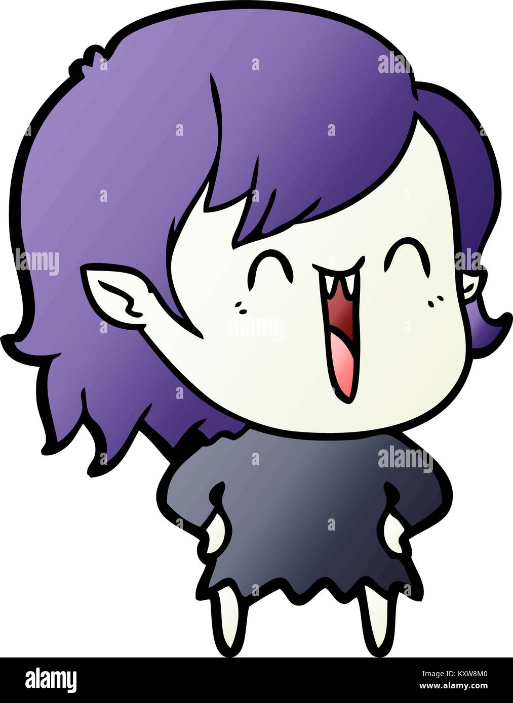 cute cartoon happy vampire girl Stock Vector Image & Art - Alamy