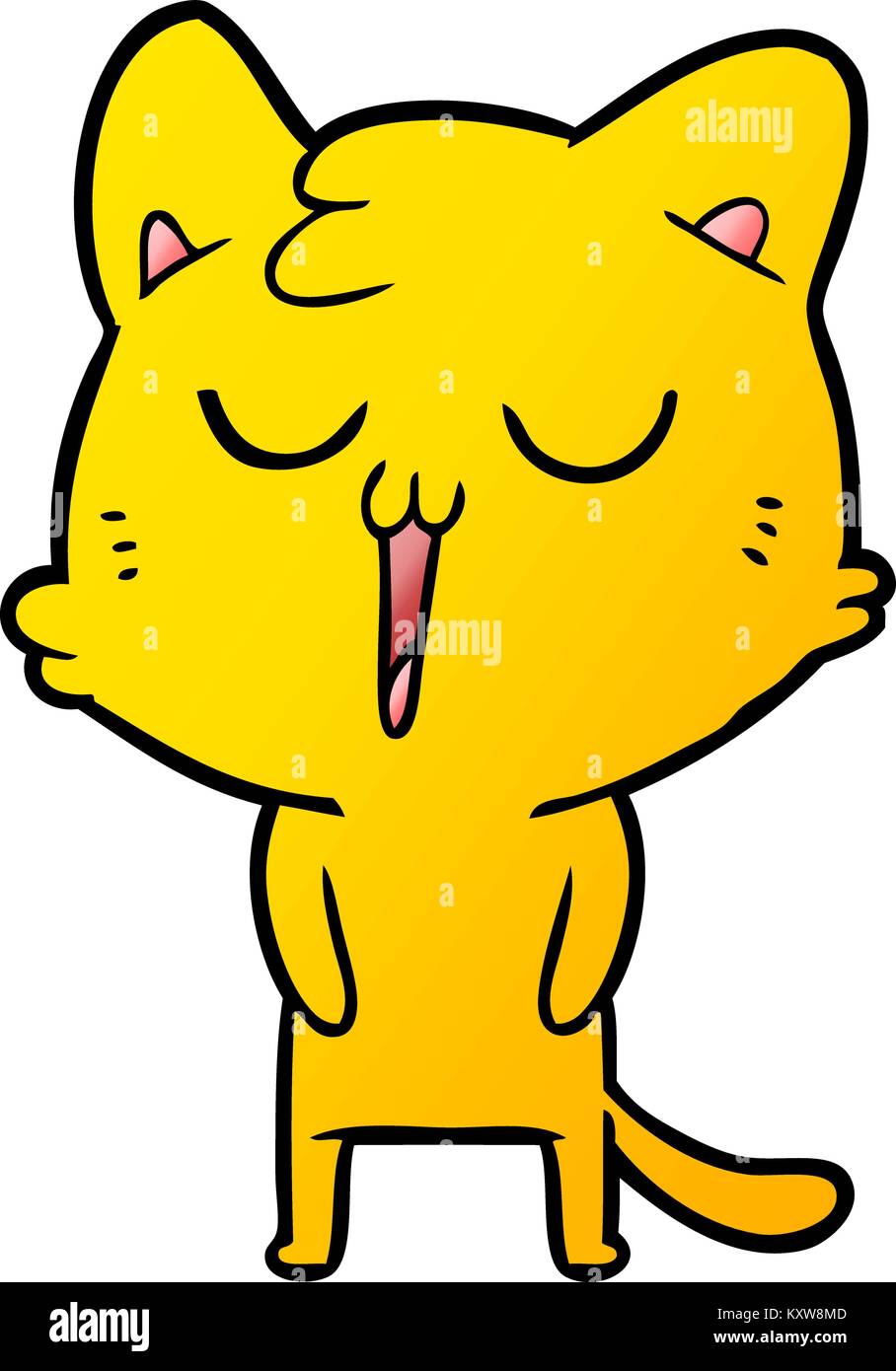 cartoon cat singing Stock Vector Image & Art - Alamy