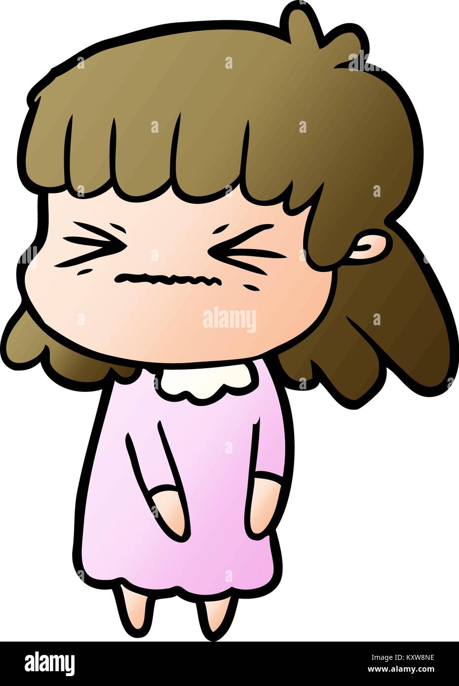 cartoon angry girl Stock Vector Image & Art - Alamy