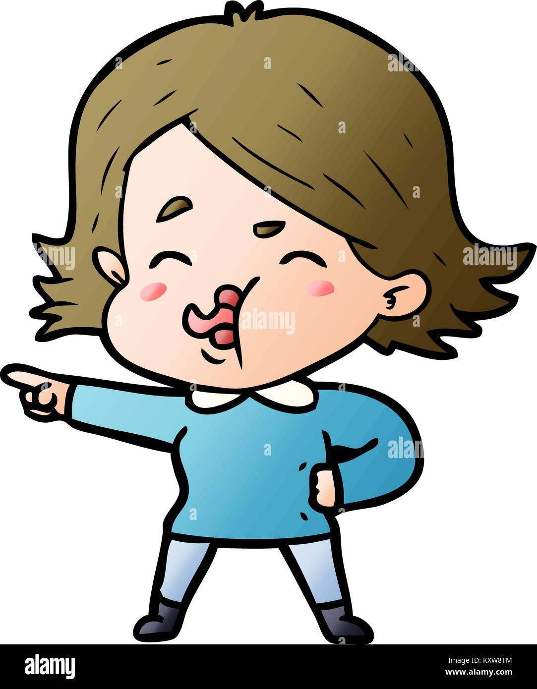 cartoon girl pulling face Stock Vector Image & Art - Alamy