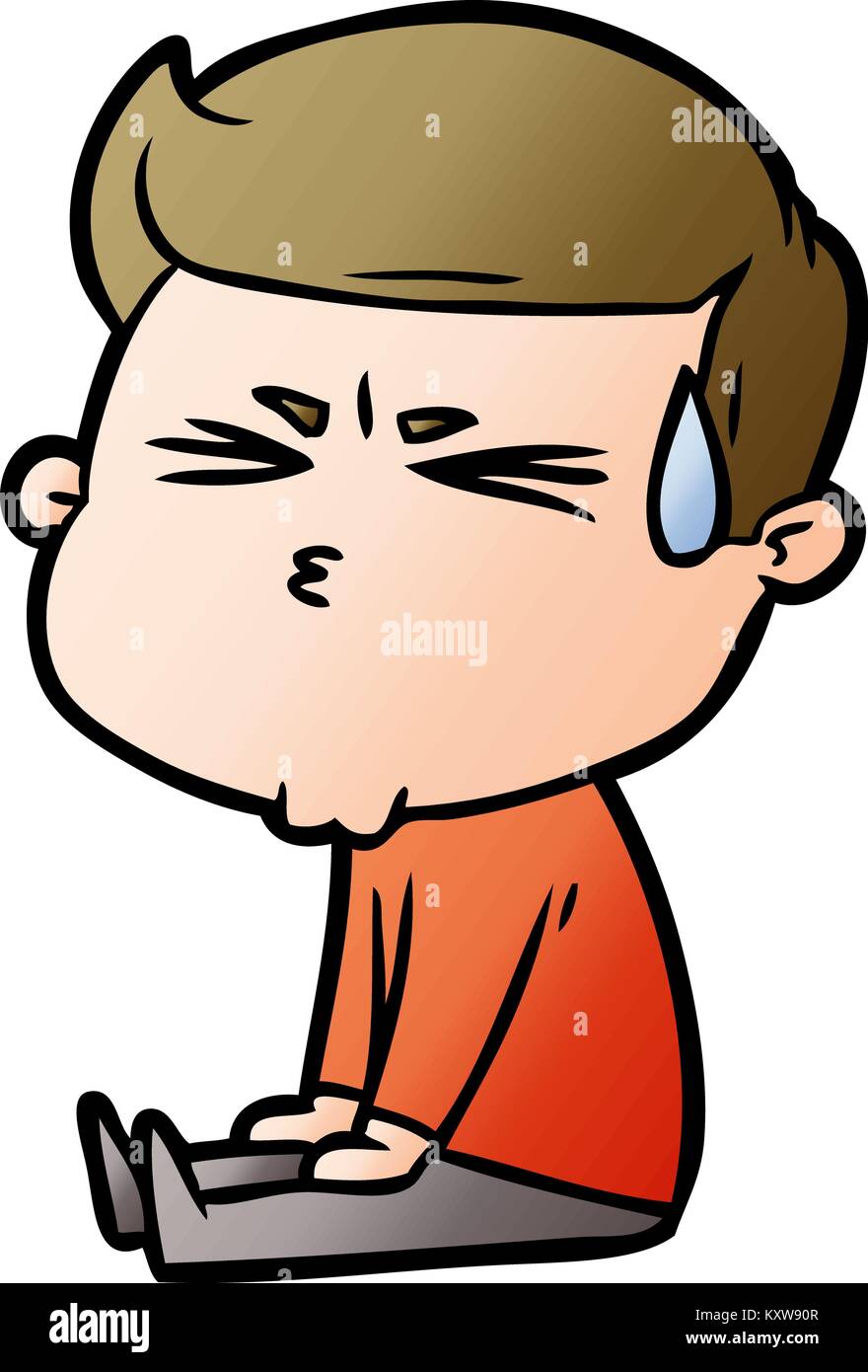 cartoon man sweating Stock Vector Image & Art - Alamy