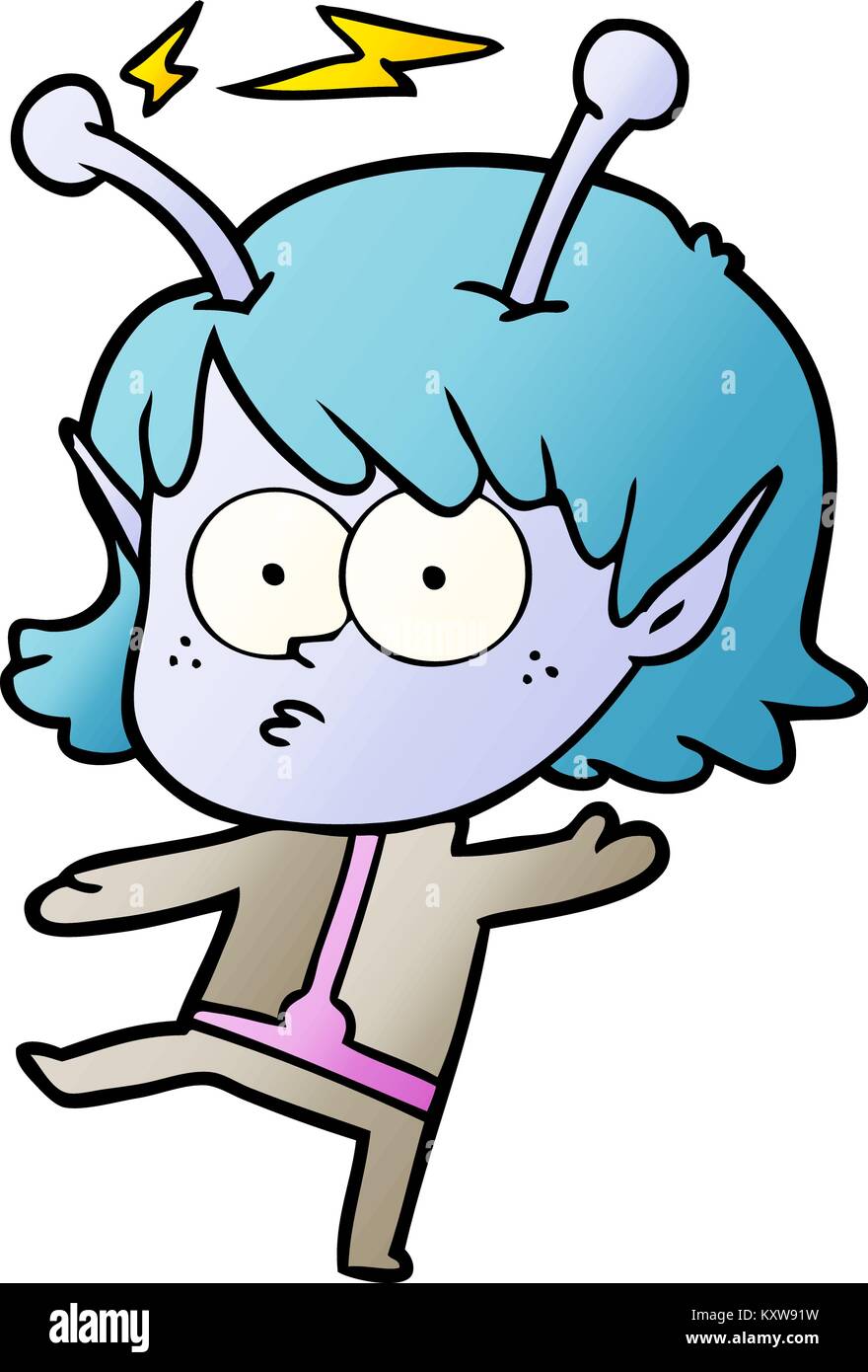 cartoon alien girl Stock Vector Image & Art - Alamy
