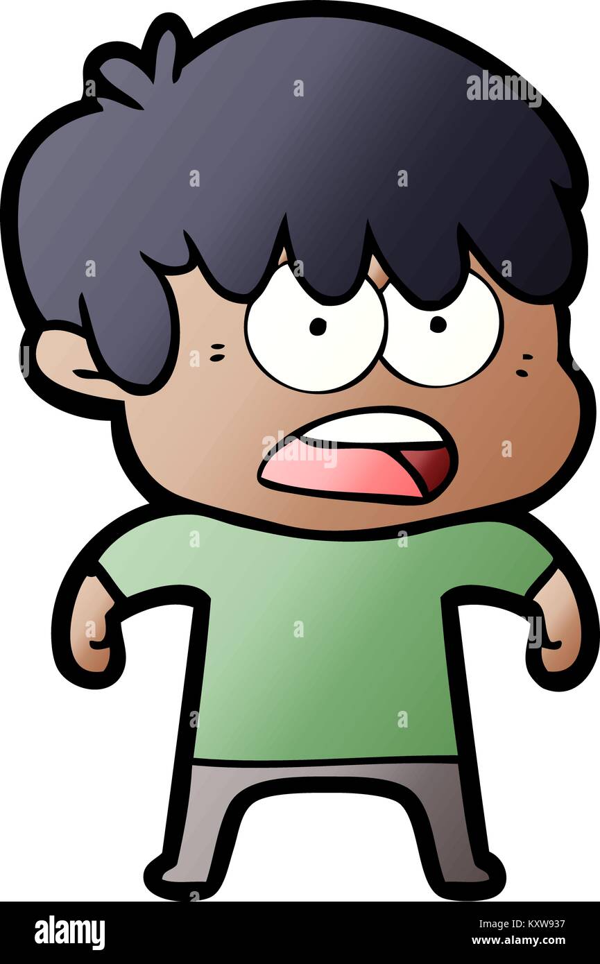 worried cartoon boy Stock Vector Image & Art - Alamy