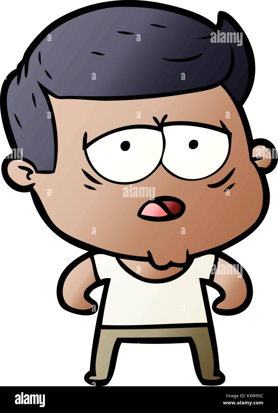 cartoon tired man Stock Vector Image & Art - Alamy