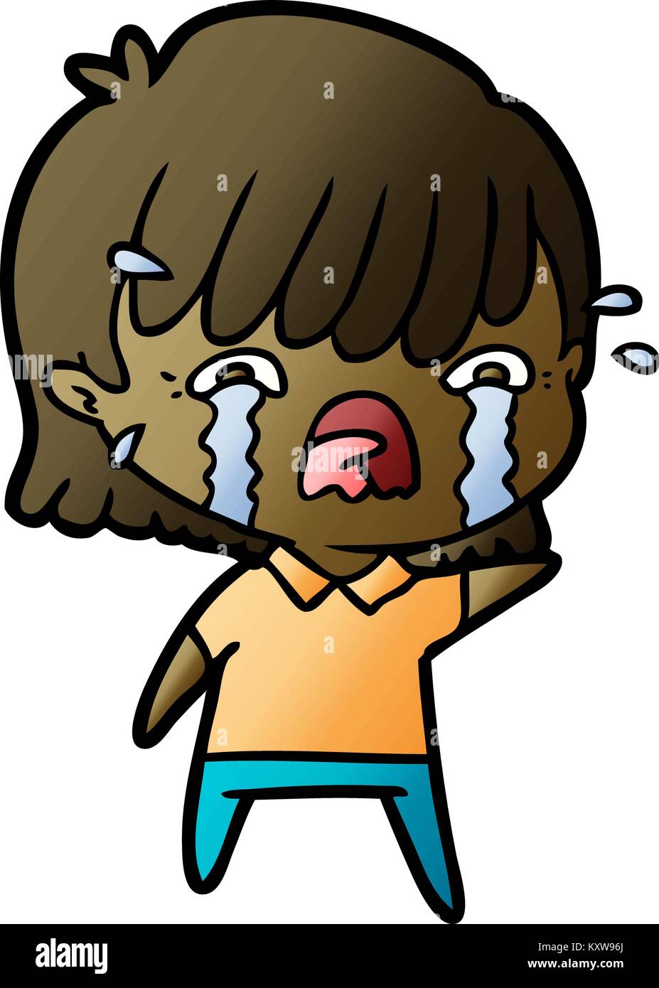 cartoon girl crying Stock Vector Image & Art - Alamy