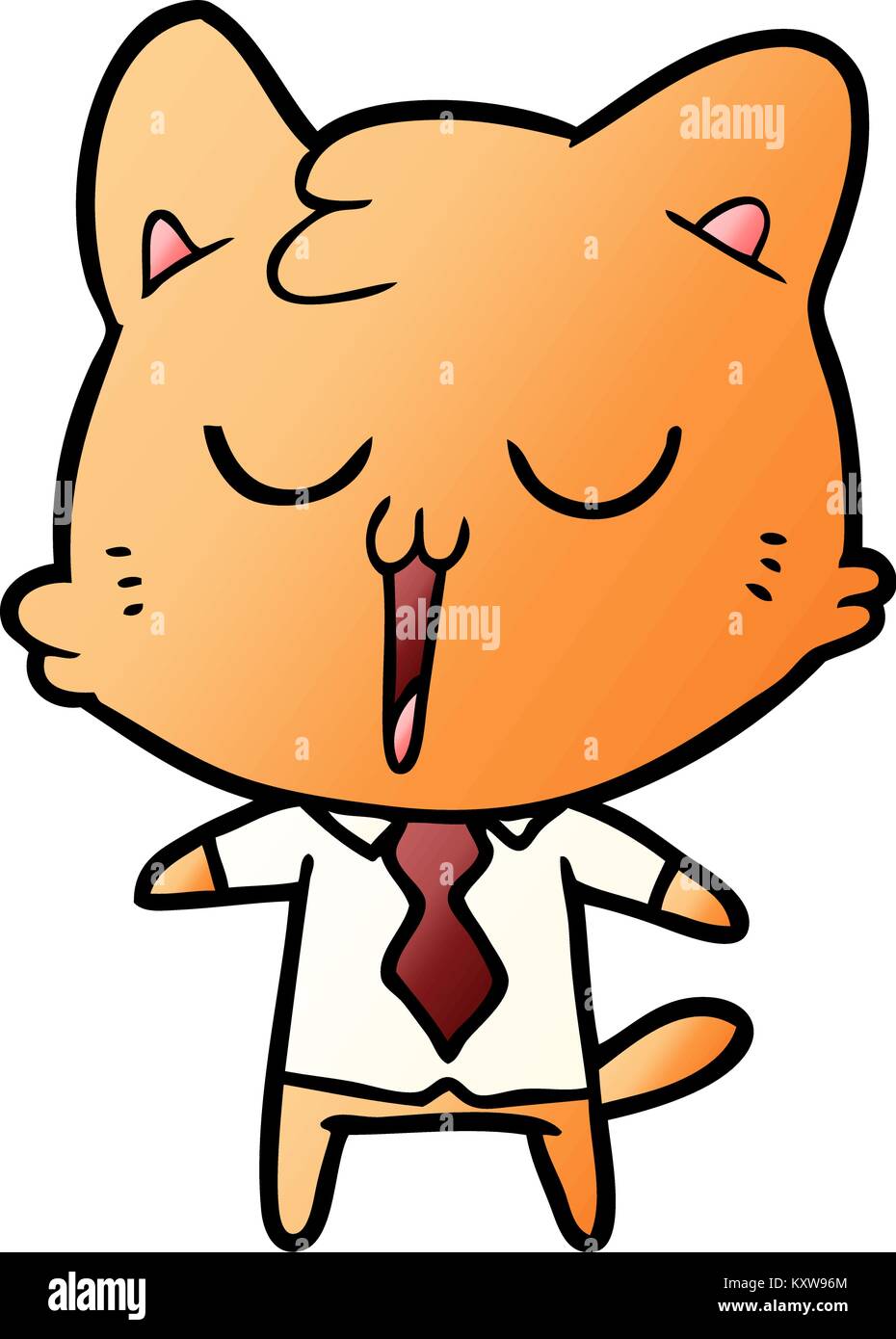 cartoon cat in shirt and tie Stock Vector Image & Art - Alamy