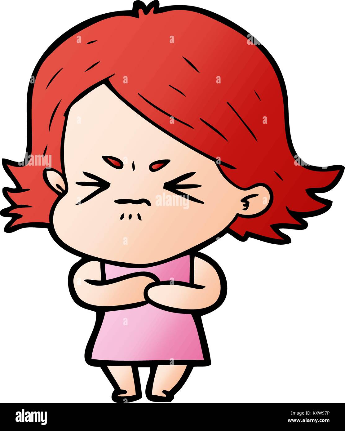 cartoon angry girl Stock Vector Image & Art - Alamy
