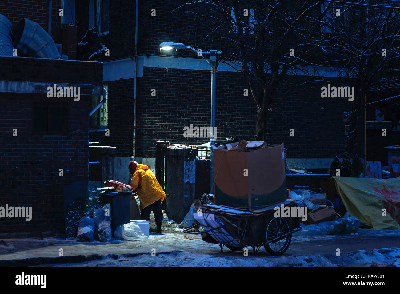 Cardboard recycling collector hi-res stock photography and images - Alamy