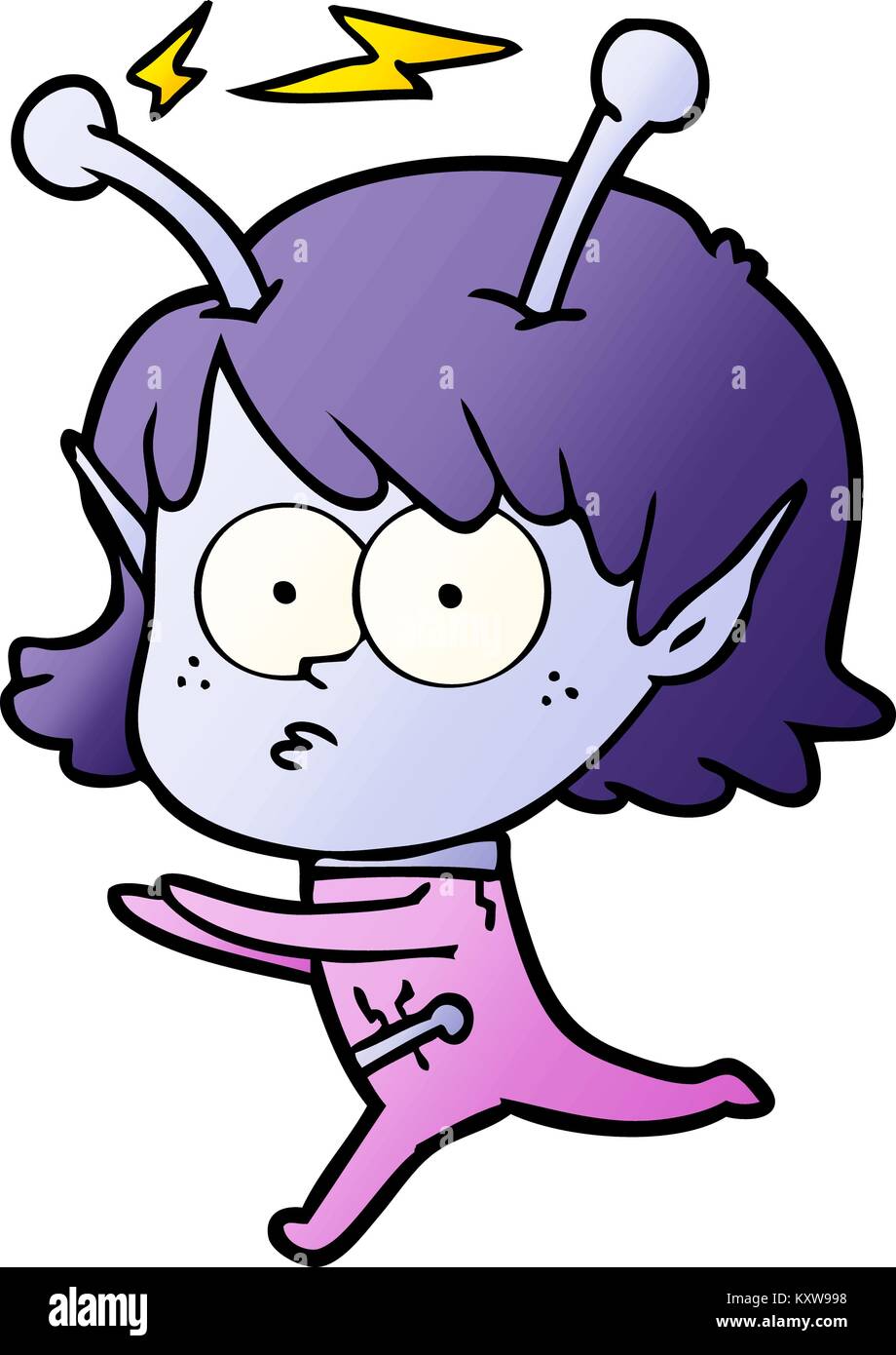 cartoon alien girl Stock Vector Image & Art - Alamy