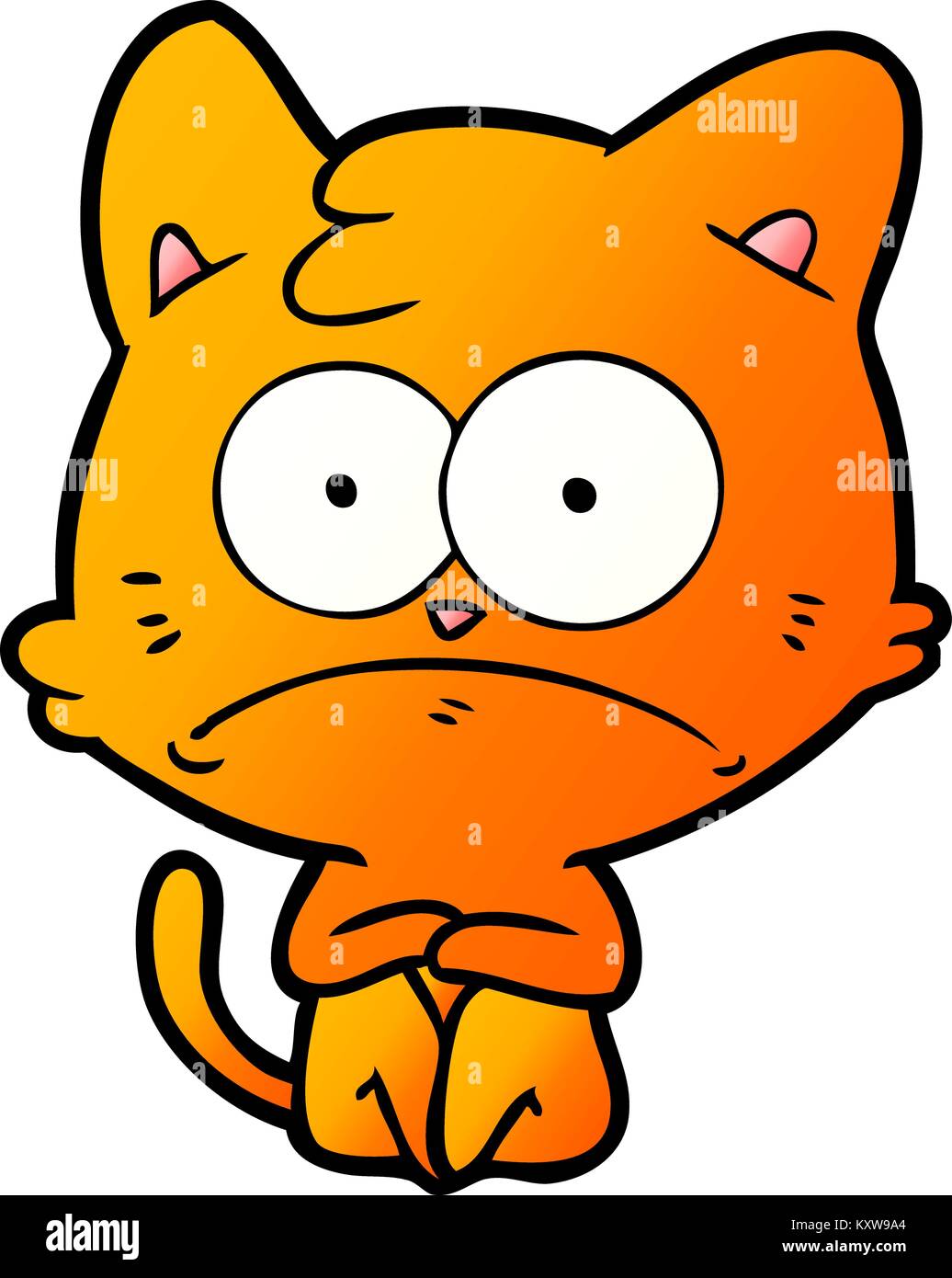 cartoon nervous cat Stock Vector Image & Art - Alamy