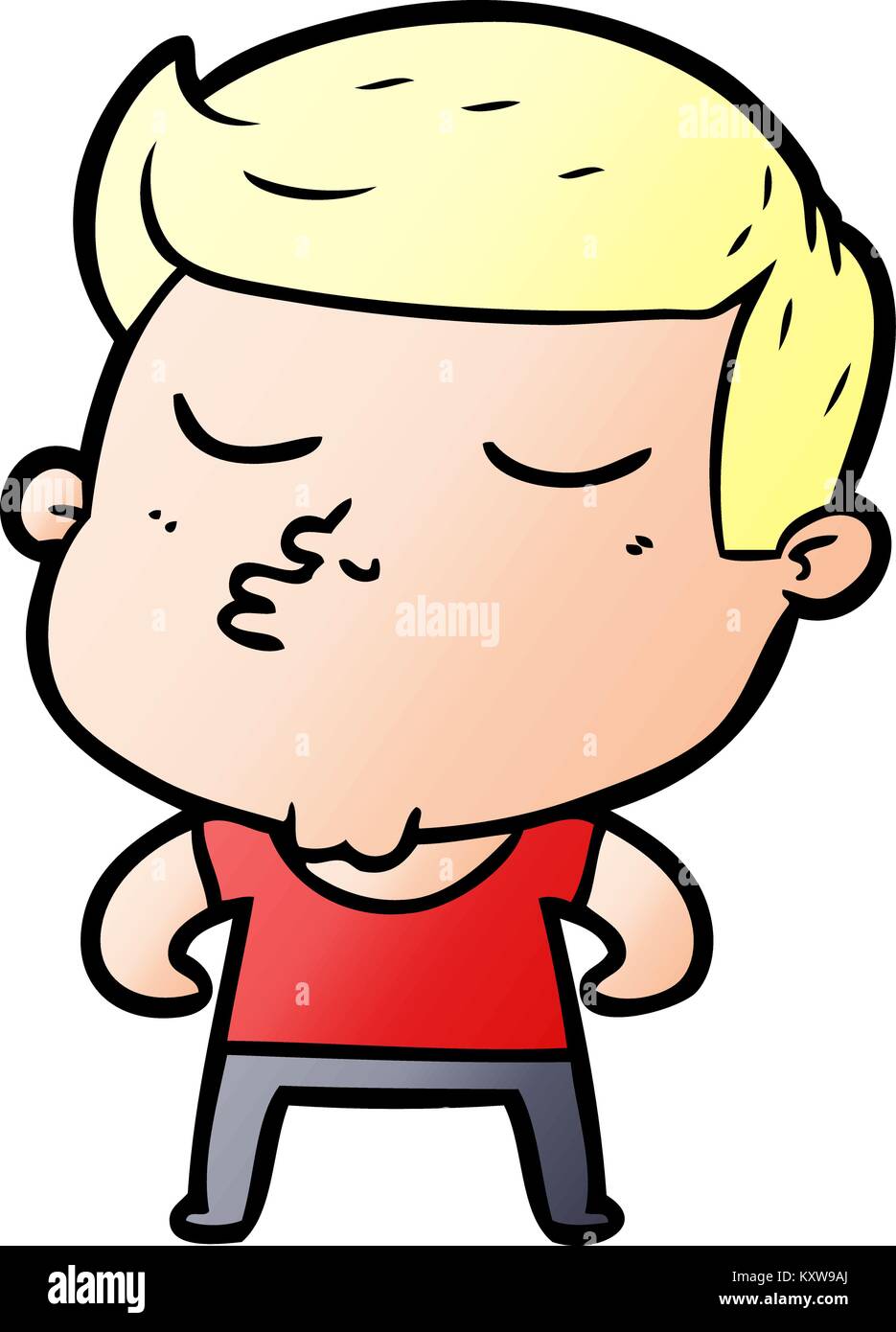 cartoon model guy pouting Stock Vector Image & Art - Alamy