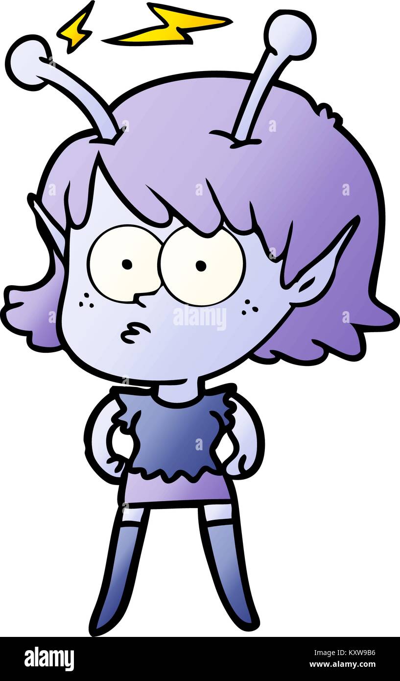 cartoon alien girl Stock Vector Image & Art - Alamy