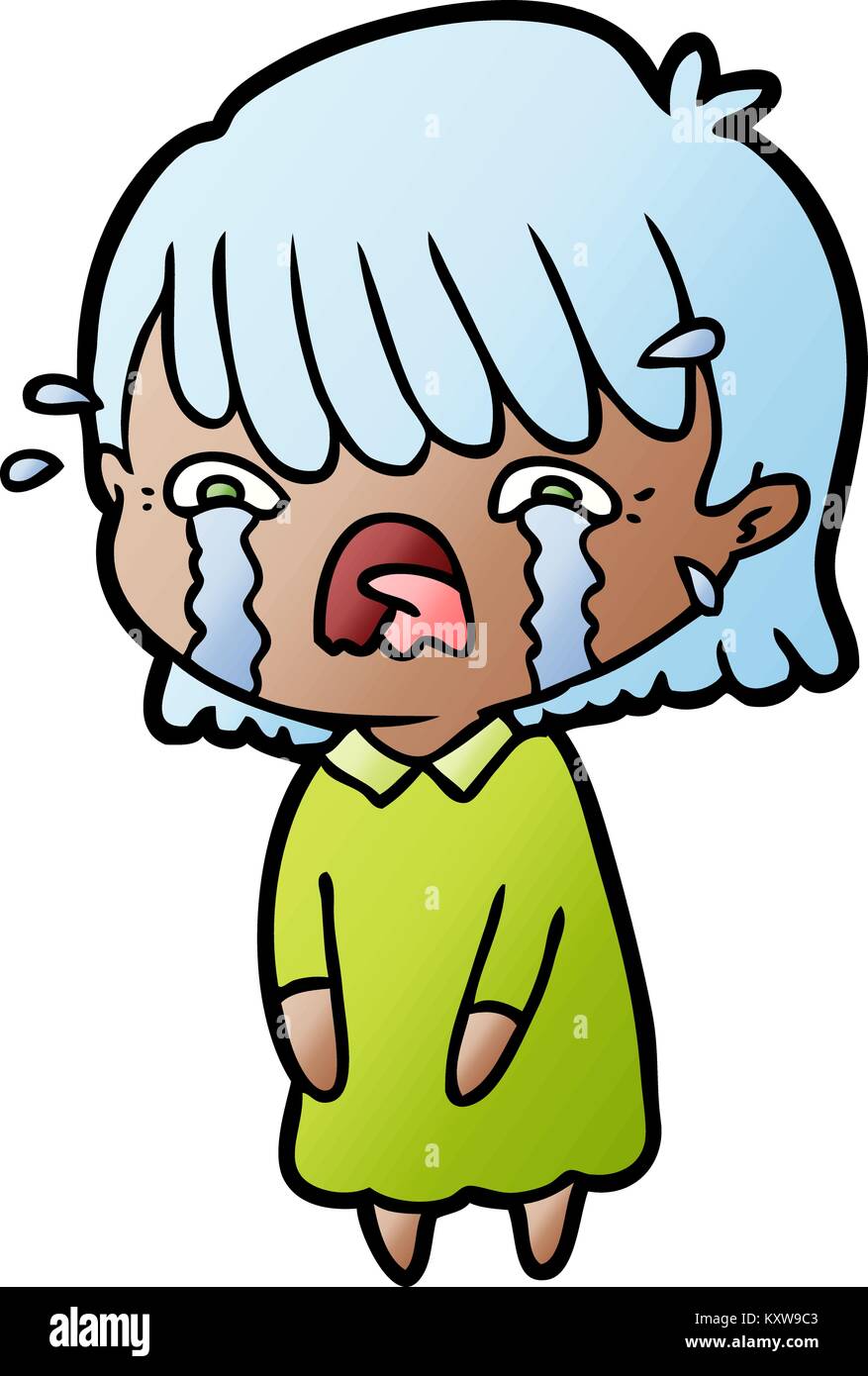 cartoon girl crying Stock Vector Image & Art - Alamy