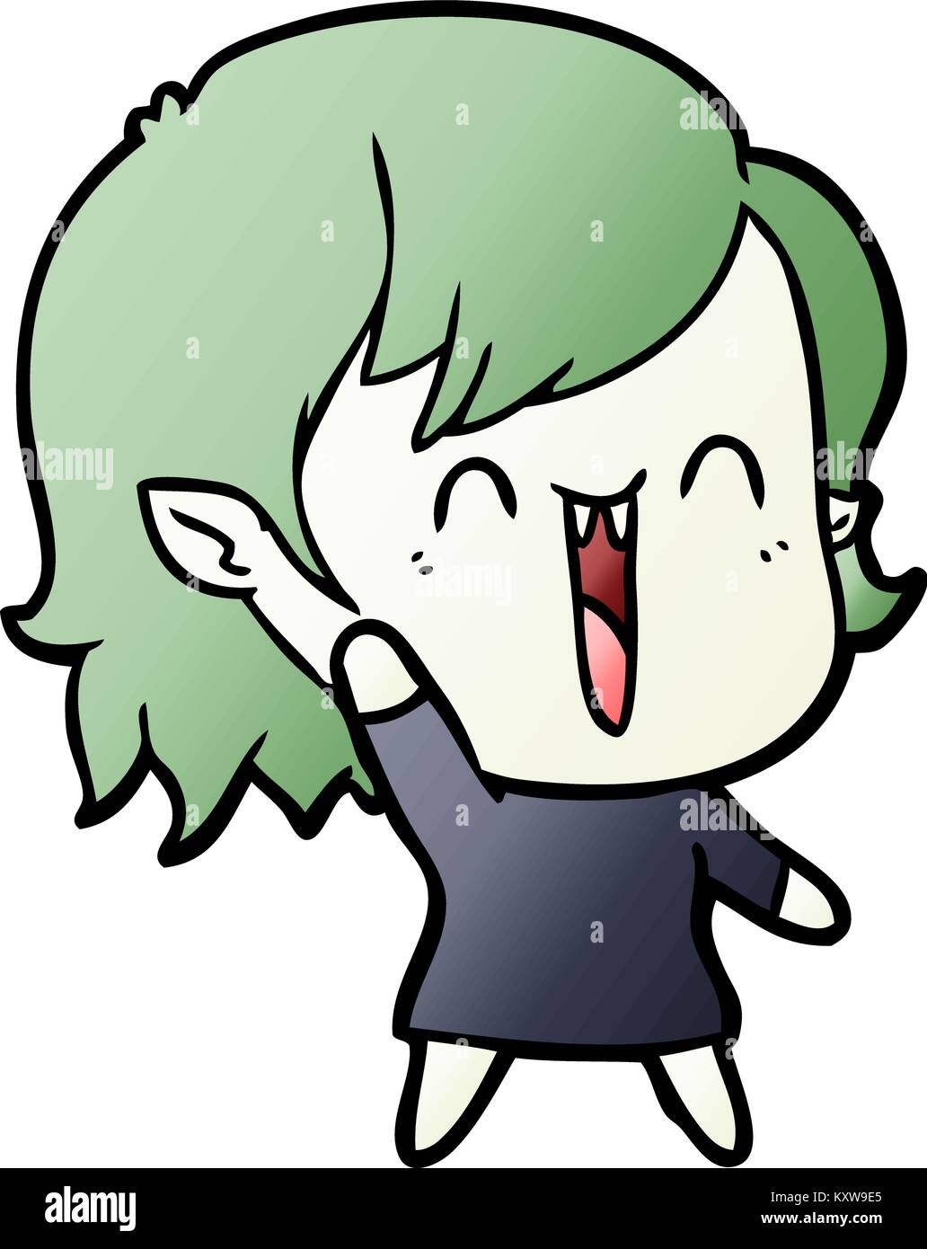 cute cartoon happy vampire girl Stock Vector Image & Art - Alamy