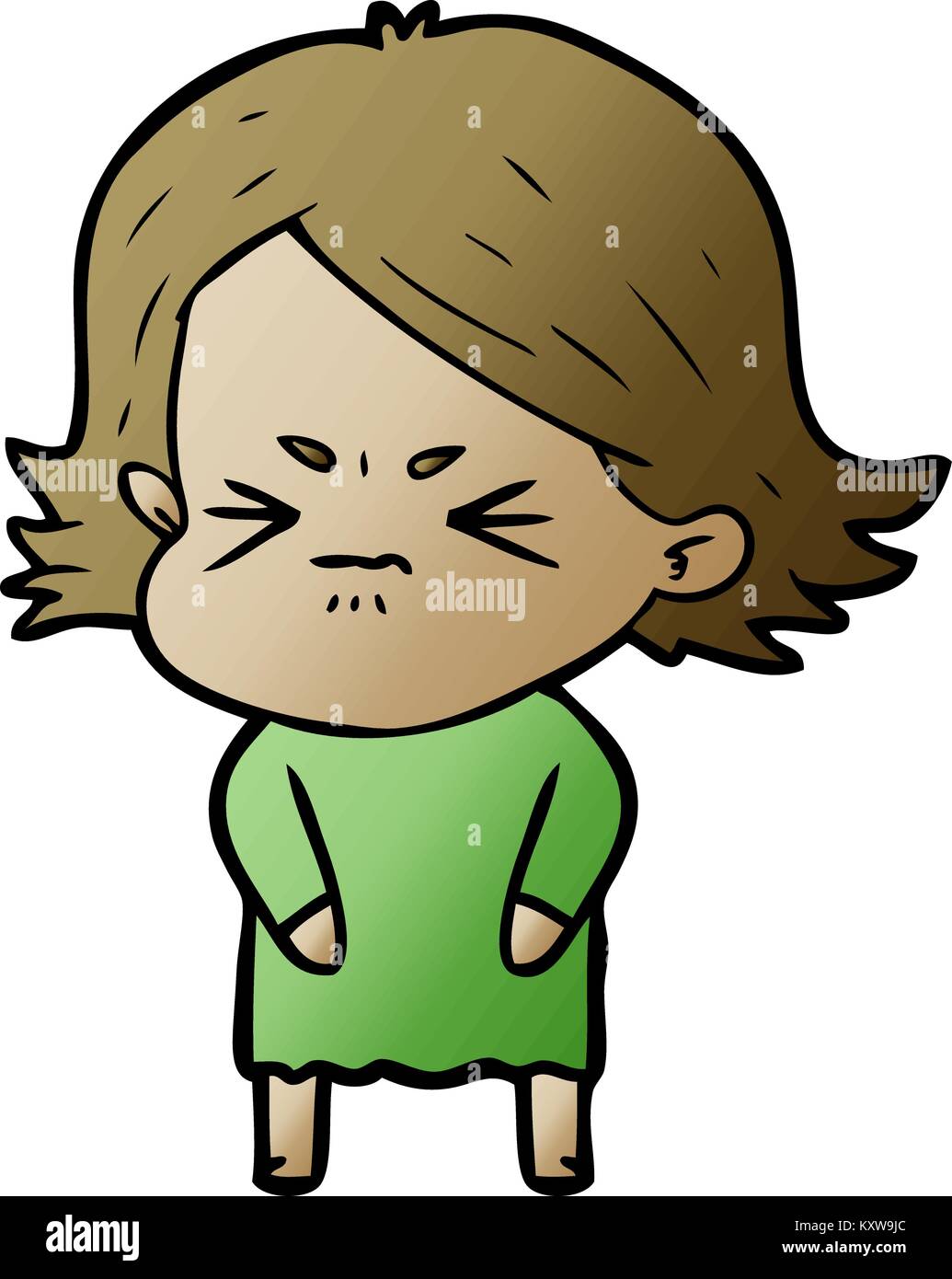 cartoon angry girl Stock Vector Image & Art - Alamy