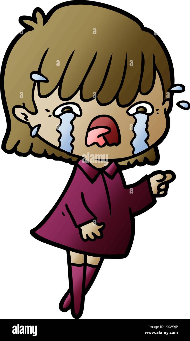 cartoon girl crying Stock Vector Image & Art - Alamy