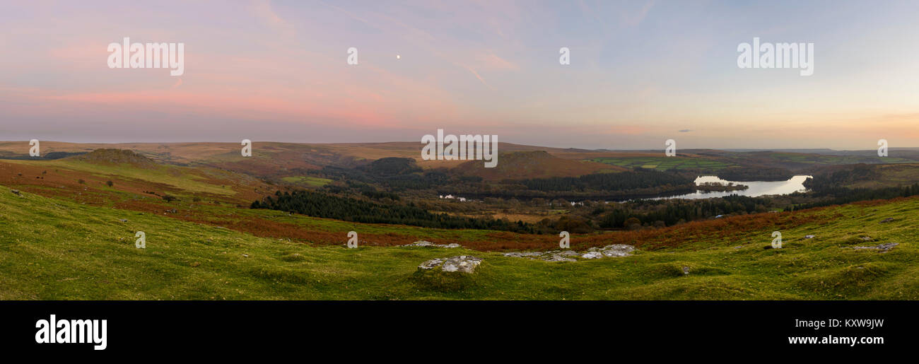 Sunset at Burrator reservoir Dartmoor,UK Stock Photo - Alamy