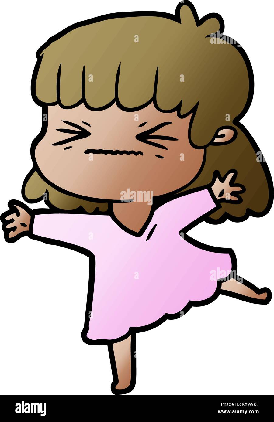 cartoon angry girl Stock Vector Image & Art - Alamy