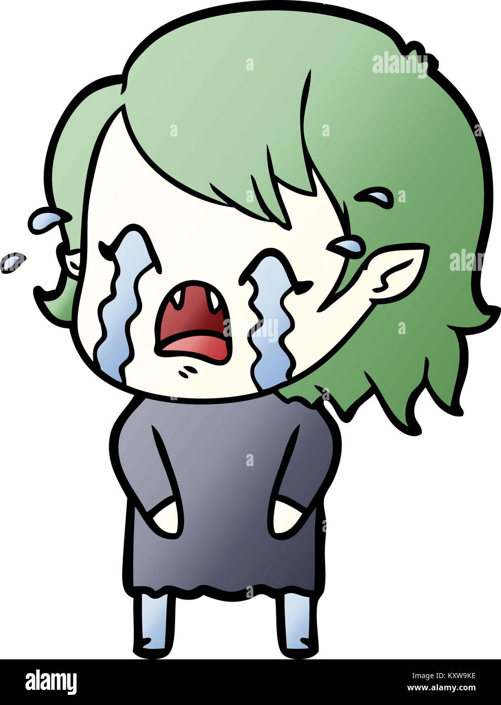 cartoon crying vampire girl Stock Vector Image & Art - Alamy