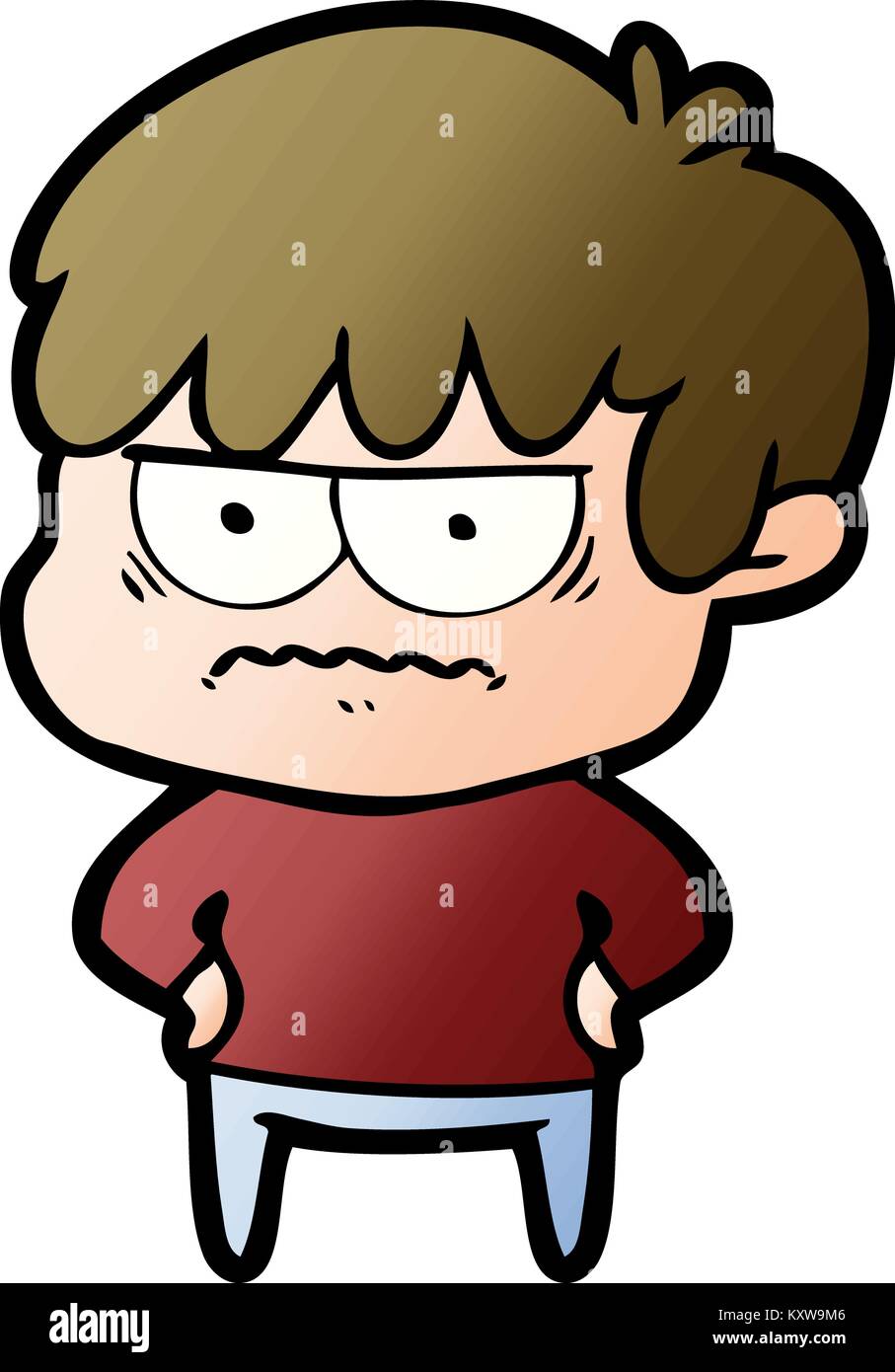 annoyed cartoon boy Stock Vector Image & Art - Alamy