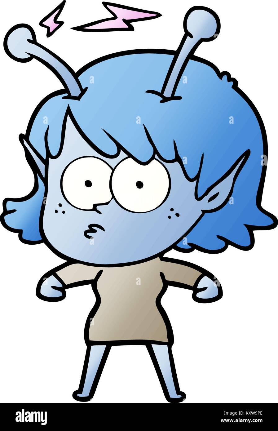 cartoon alien girl Stock Vector Image & Art - Alamy