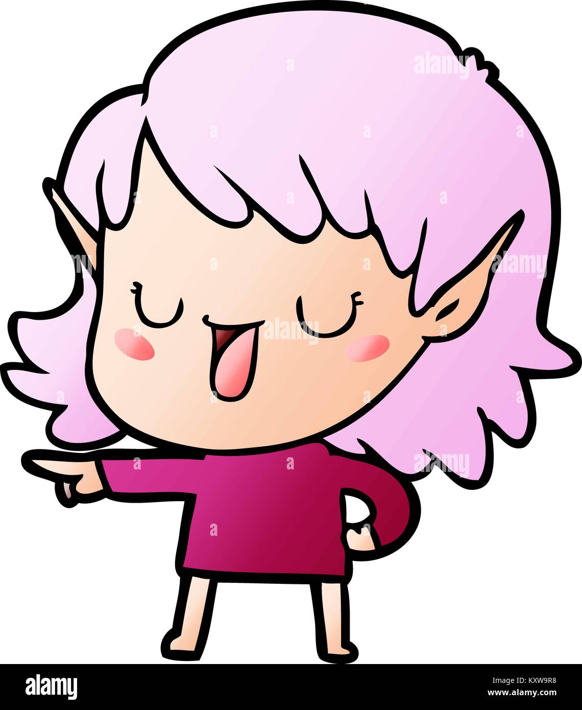 cartoon elf girl Stock Vector Image & Art - Alamy