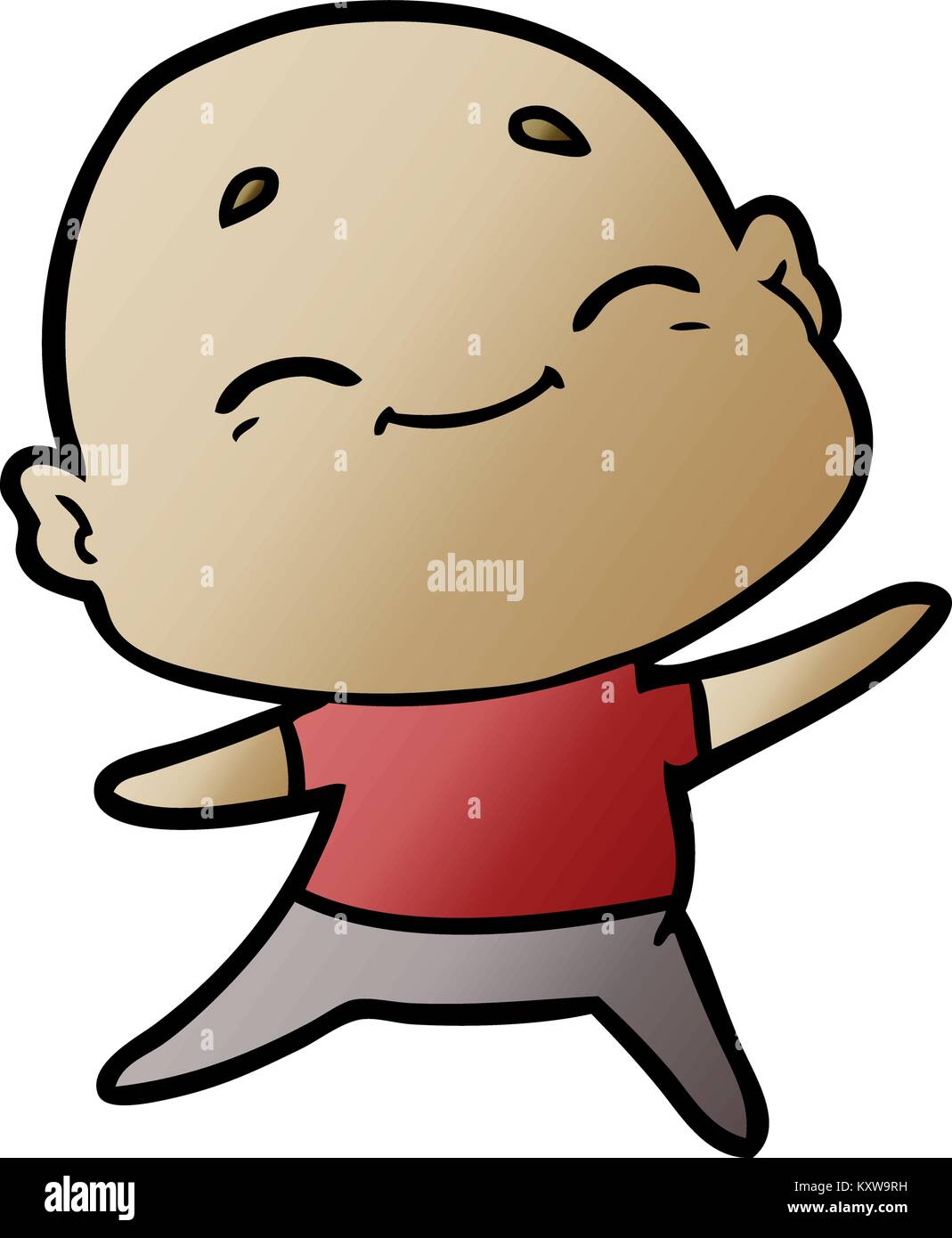 happy cartoon bald man Stock Vector Image & Art - Alamy