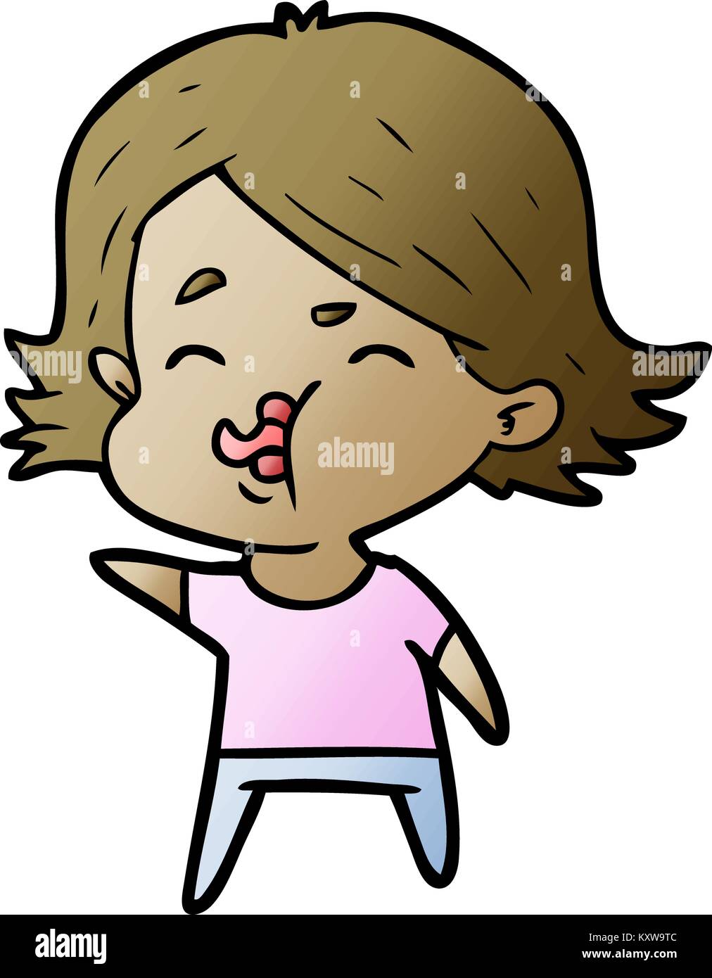 cartoon girl pulling face Stock Vector Image & Art - Alamy