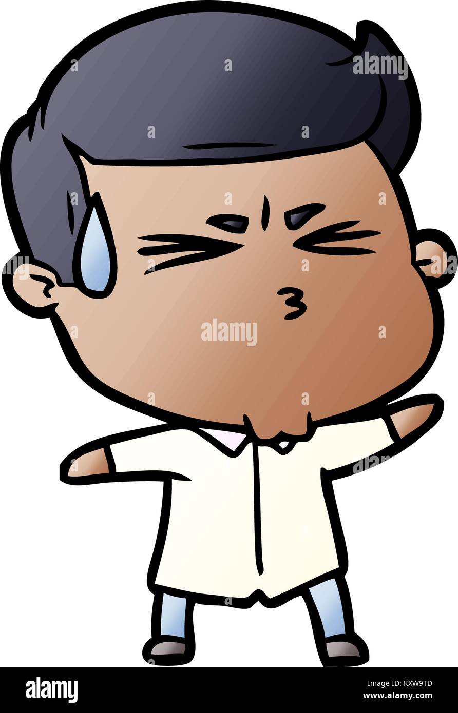 cartoon man sweating Stock Vector Image & Art - Alamy