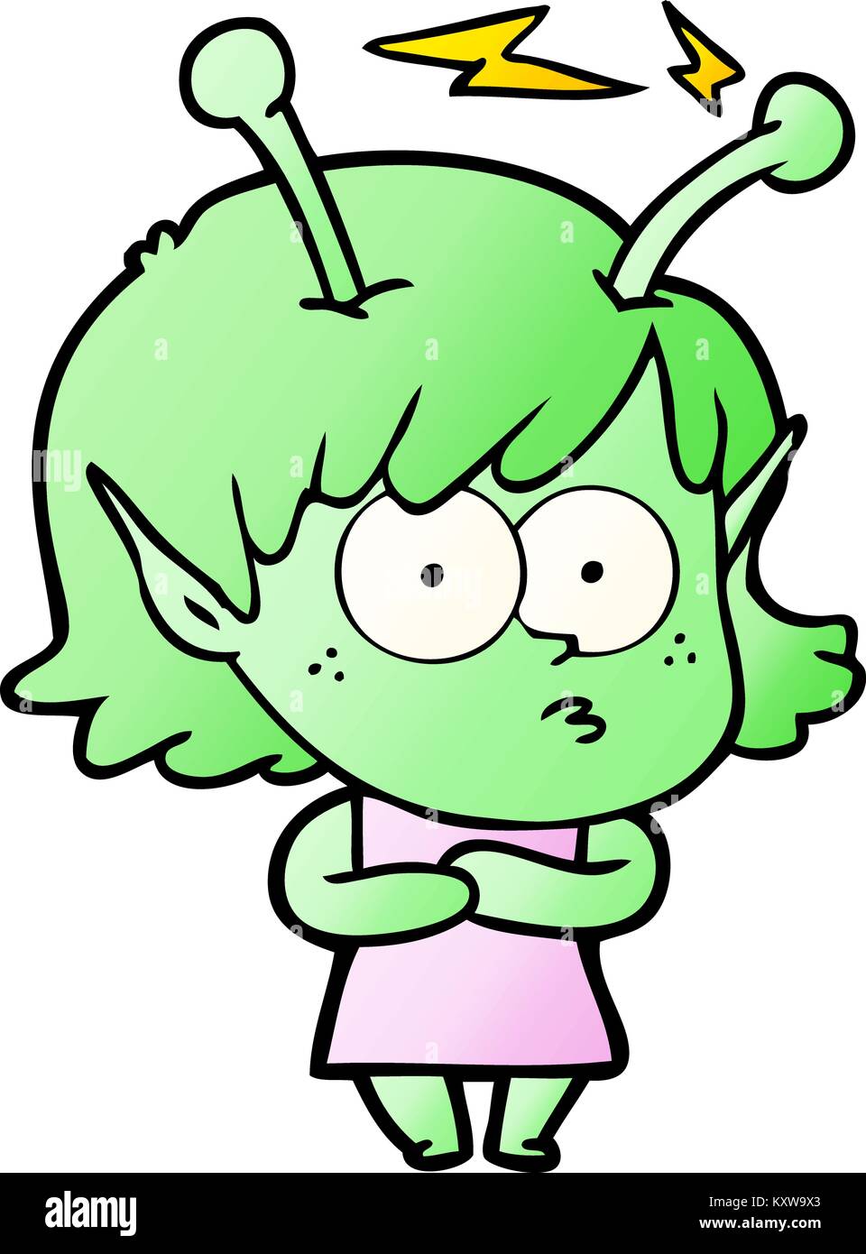 cartoon alien girl Stock Vector Image & Art - Alamy