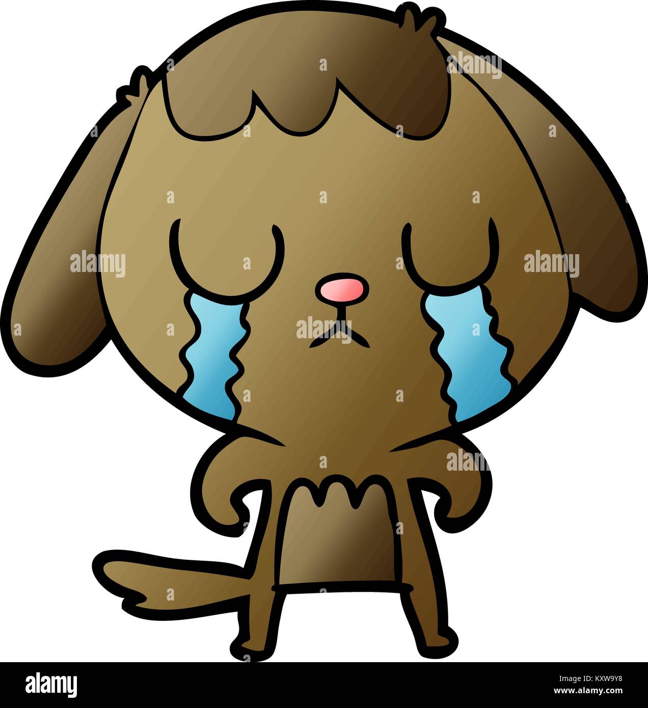 cute cartoon dog crying Stock Vector Image & Art - Alamy