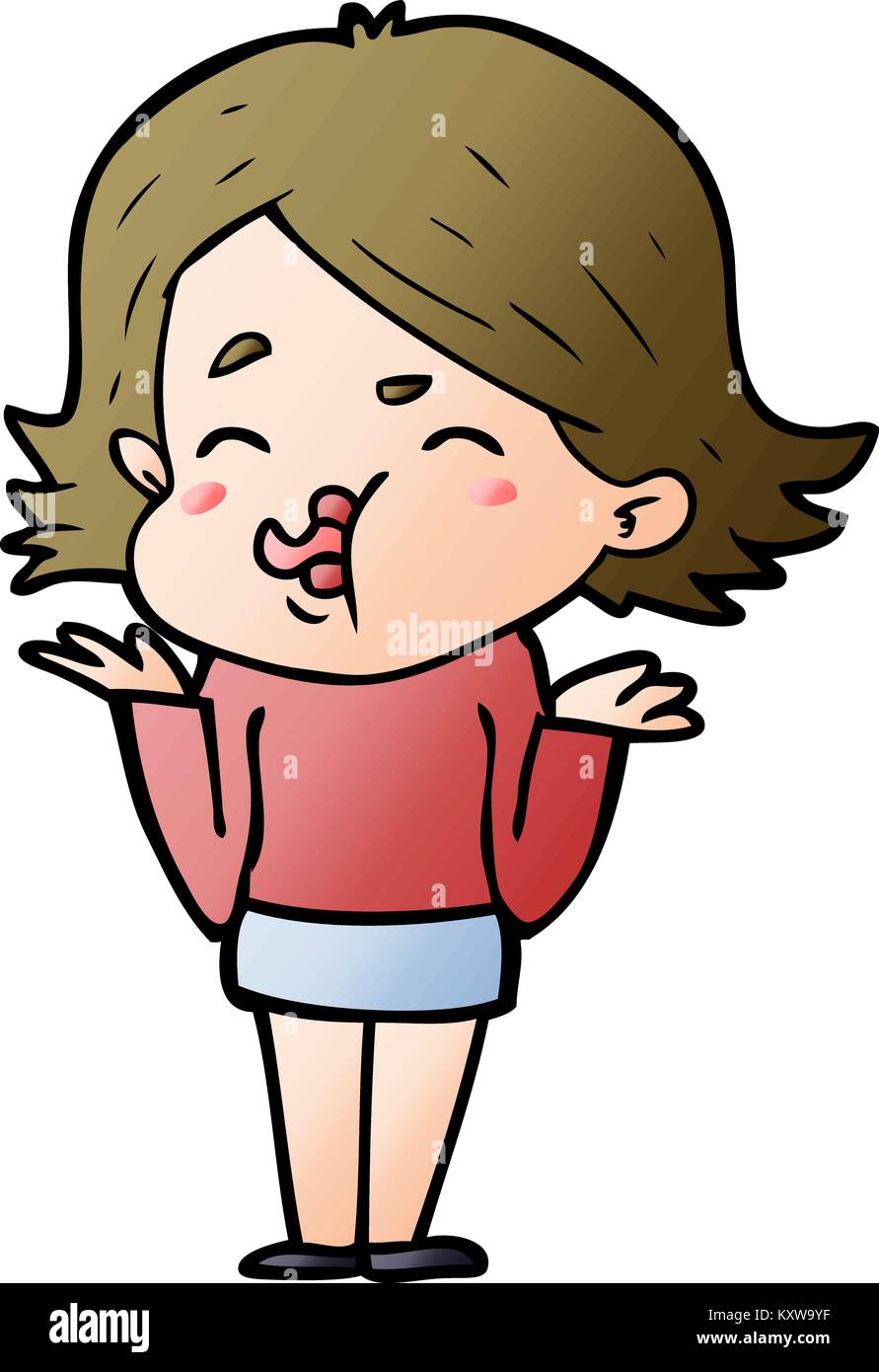 cartoon girl pulling face Stock Vector Image & Art - Alamy