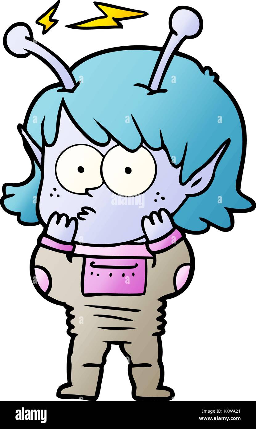 cartoon alien girl Stock Vector Image & Art - Alamy