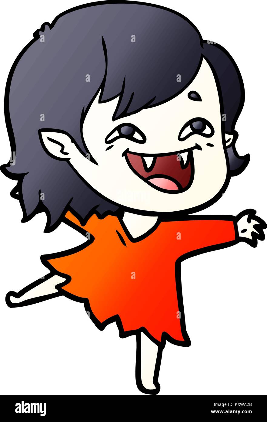 cartoon laughing vampire girl Stock Vector Image & Art - Alamy