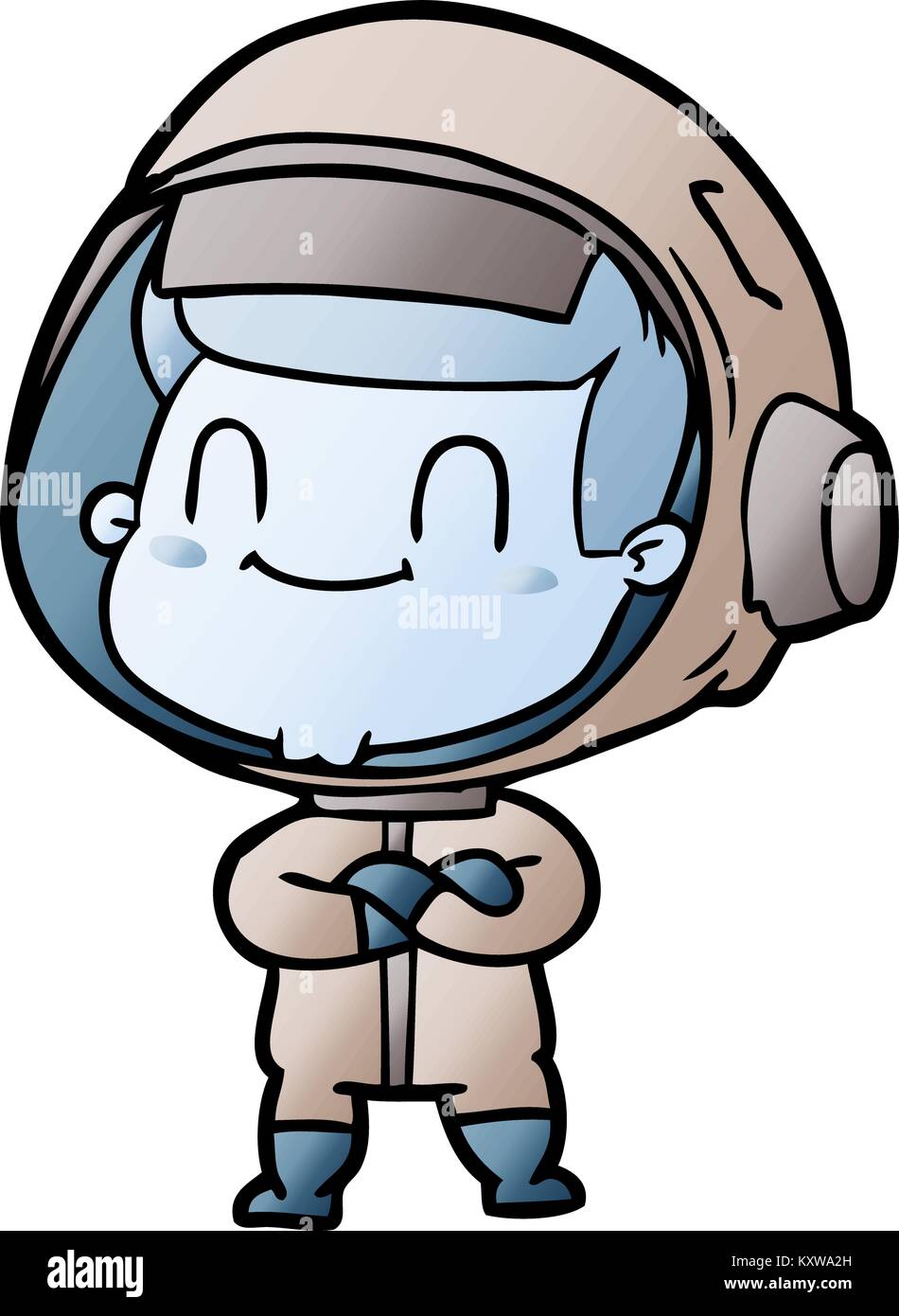 happy cartoon astronaut man Stock Vector Image & Art - Alamy