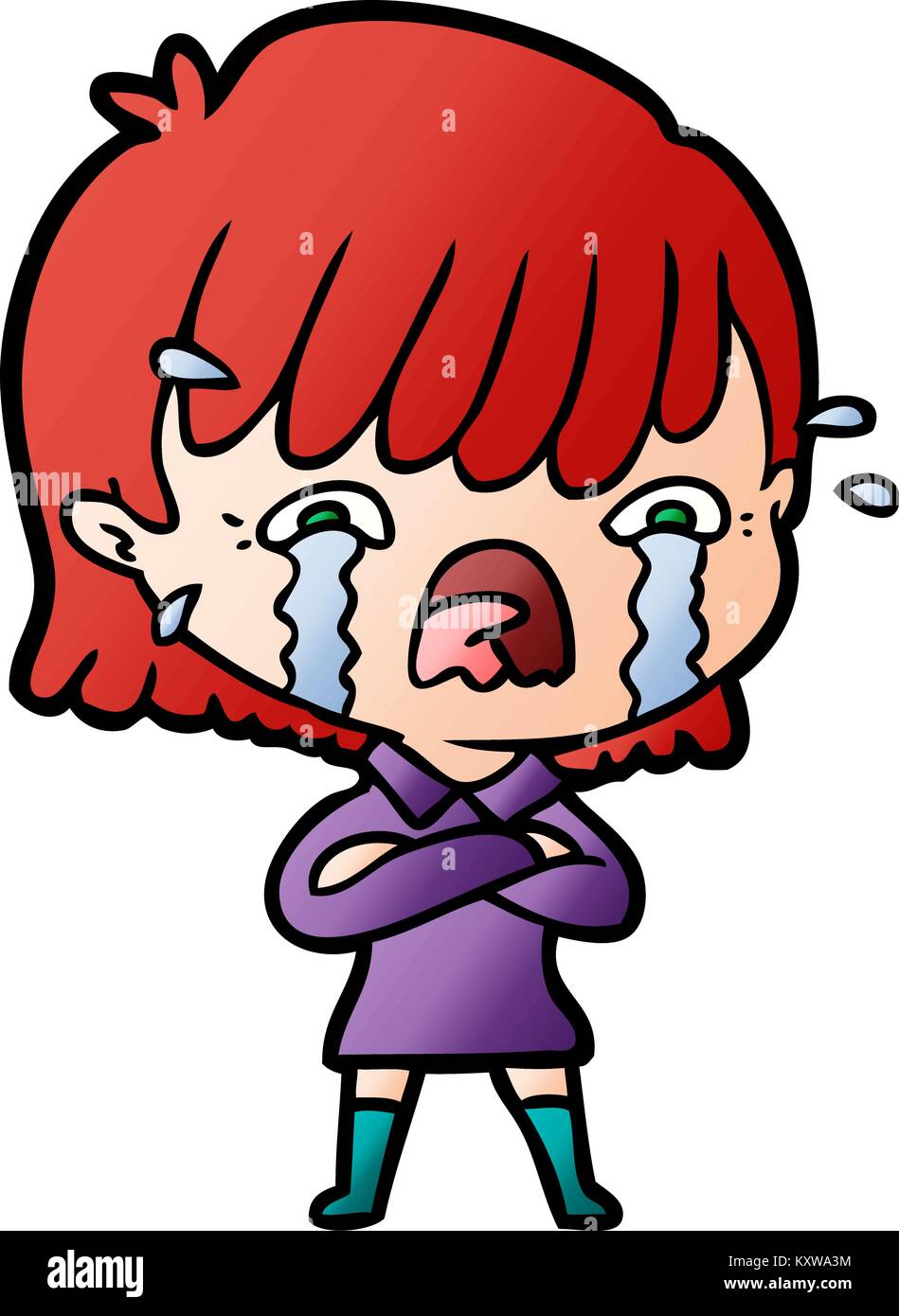 cartoon girl crying Stock Vector Image & Art - Alamy